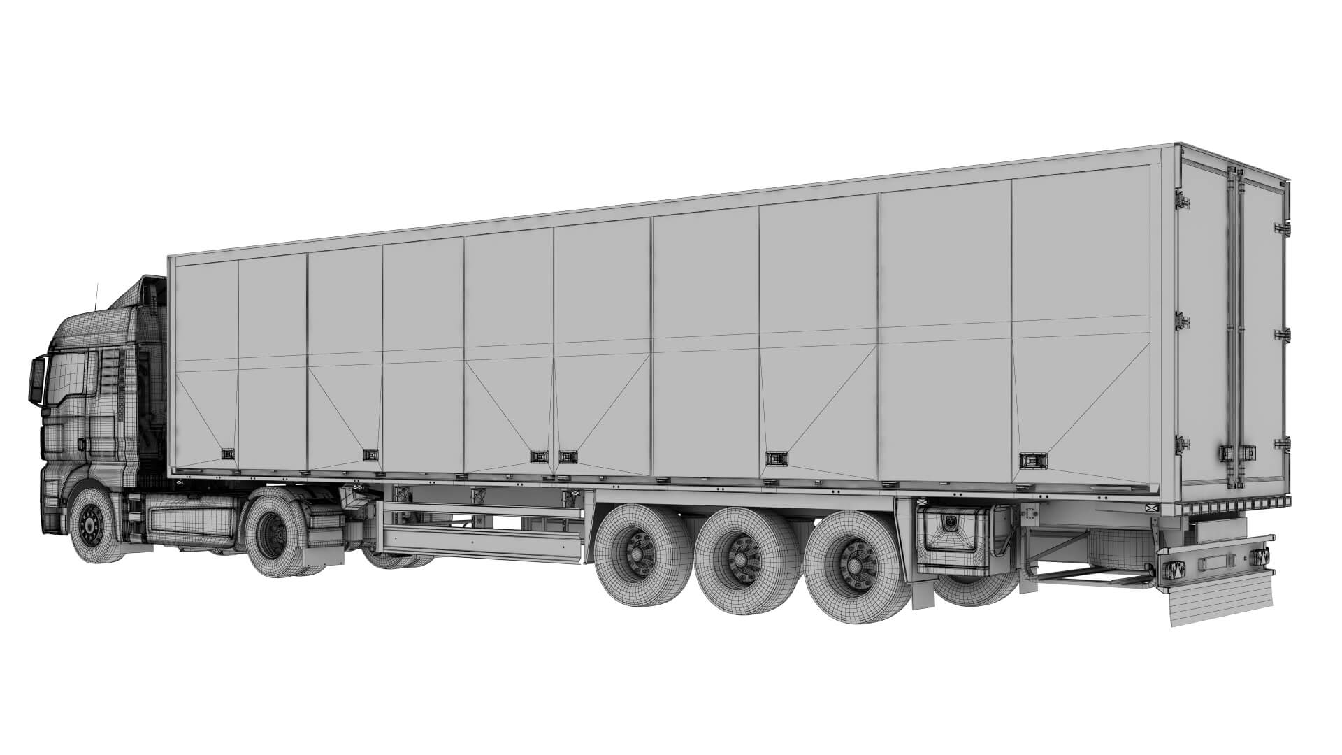 Generic Truck 4X2 With Trailer - 3D Model by jenek