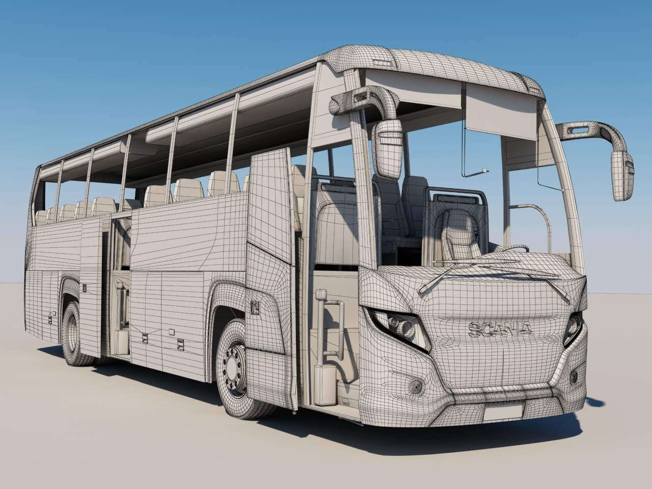 Touring Bus 001 - 3D Model by jenek