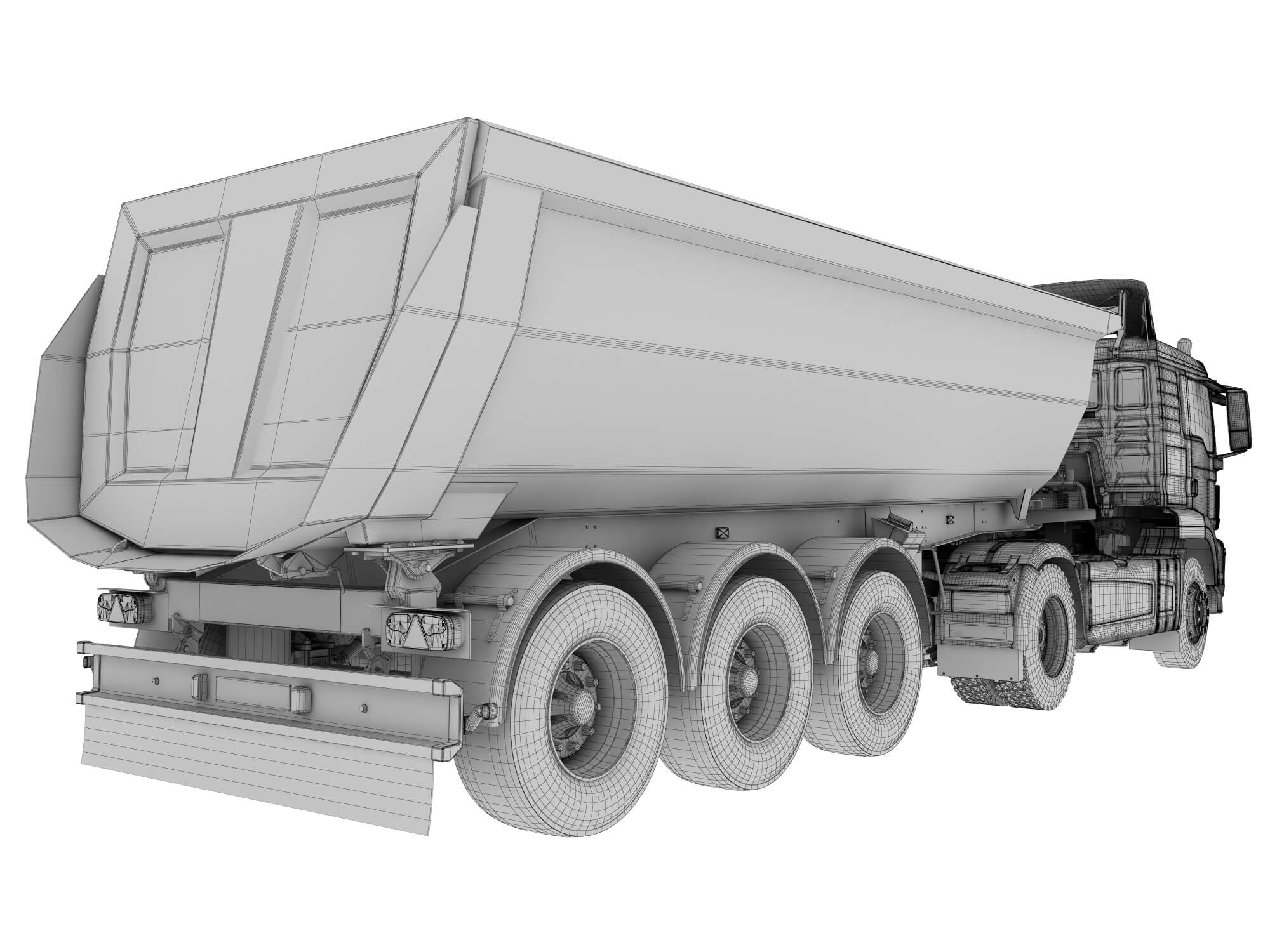 Truck 4X2 Tipper Trailer - 3D Model by jenek