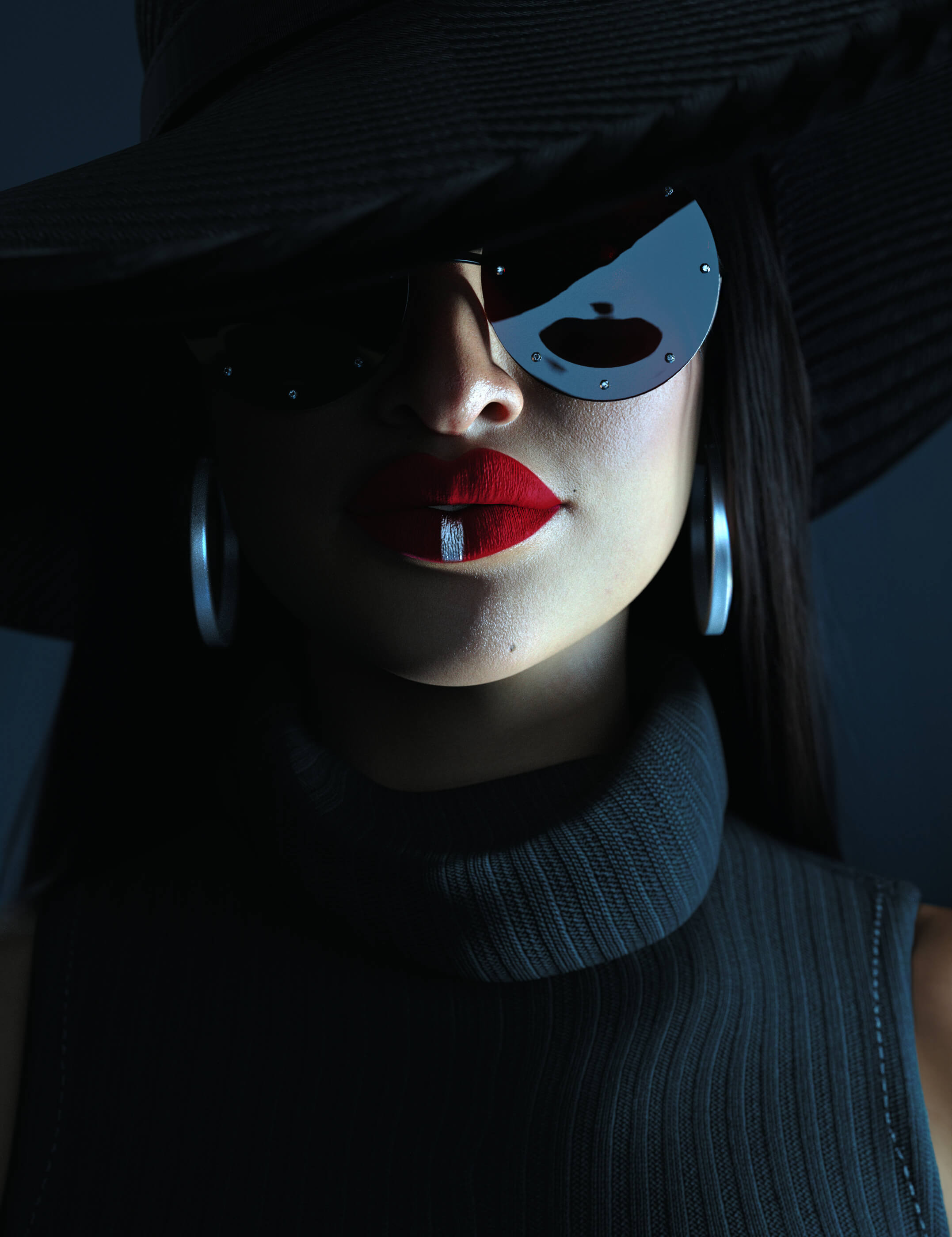 Silent Lips, Hidden Secrets 3D Render, Digital Art by JeniM-3D