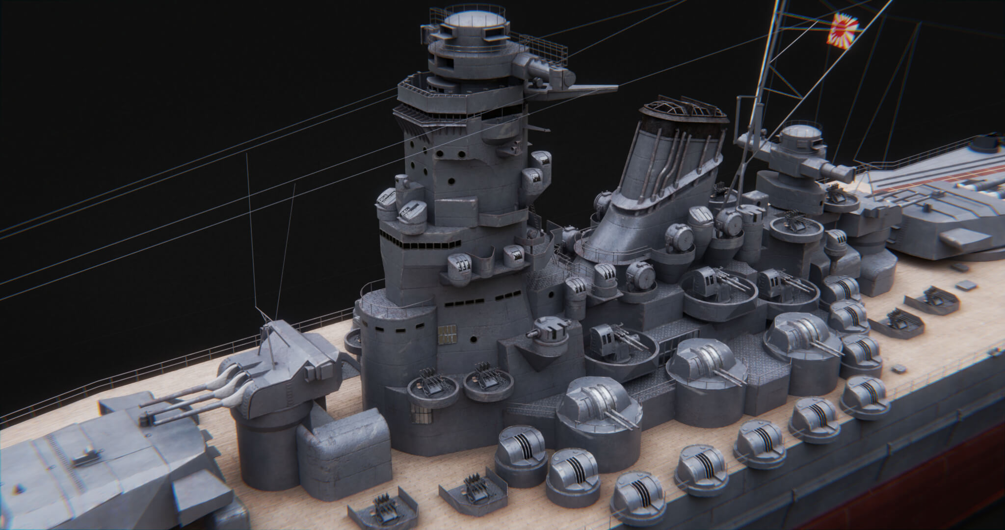 Yamato Class - WW2 Japanese Battleship 3D Model by JEROLPOA
