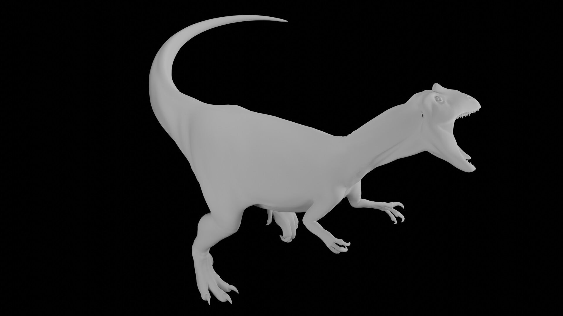 Allosaurus Base Mesh Clean Topology Ready to Rig 3D Model by Jerry10