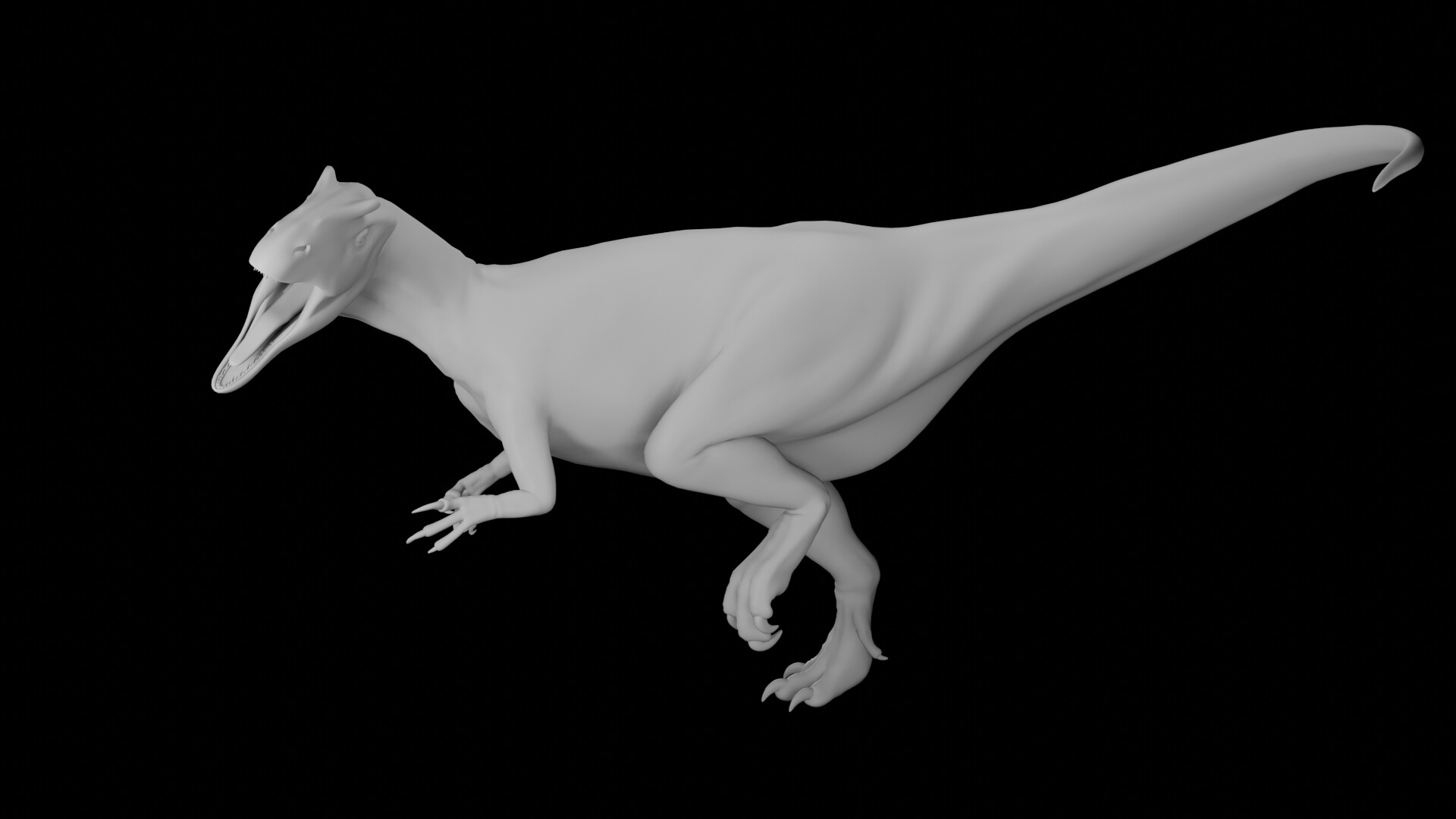 Allosaurus Base Mesh Clean Topology Ready to Rig 3D Model by Jerry10