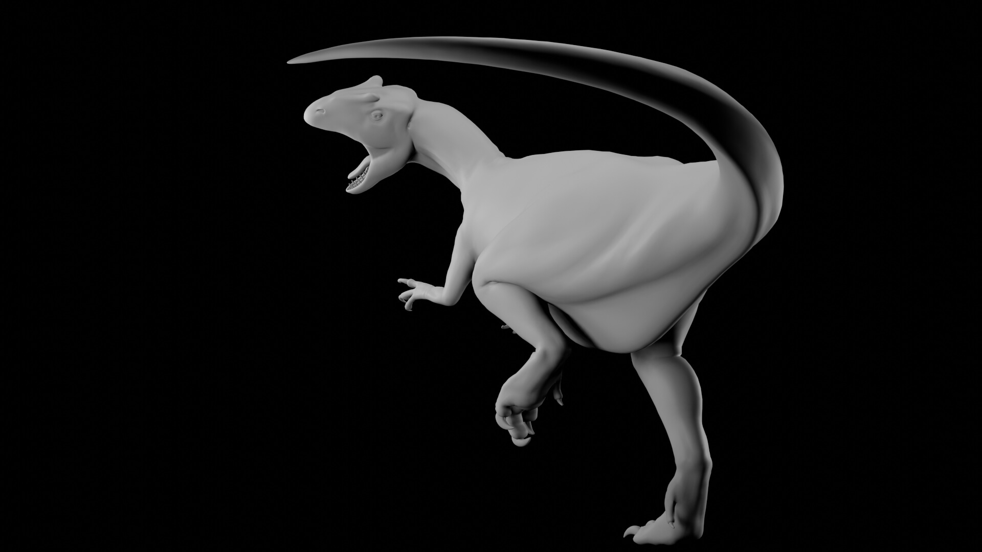 Allosaurus Base Mesh Clean Topology Ready to Rig 3D Model by Jerry10