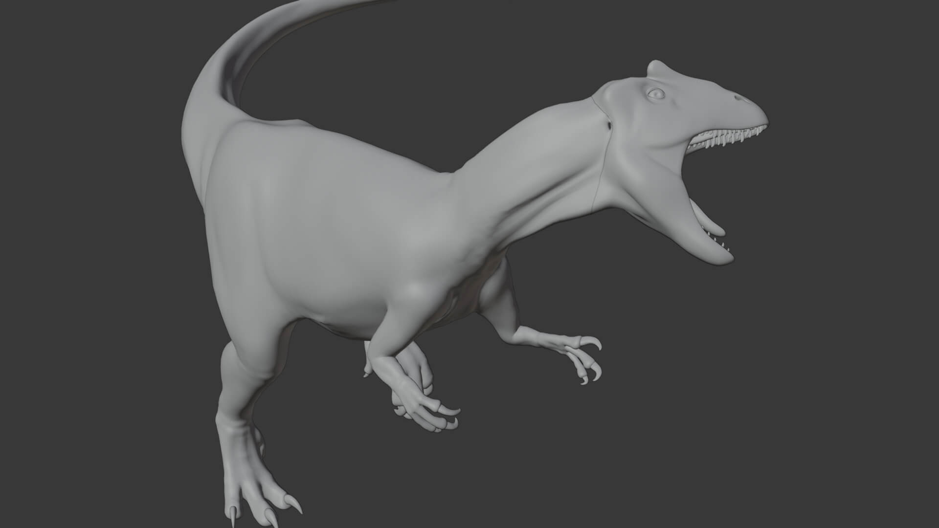 Allosaurus Base Mesh Clean Topology Ready to Rig 3D Model by Jerry10