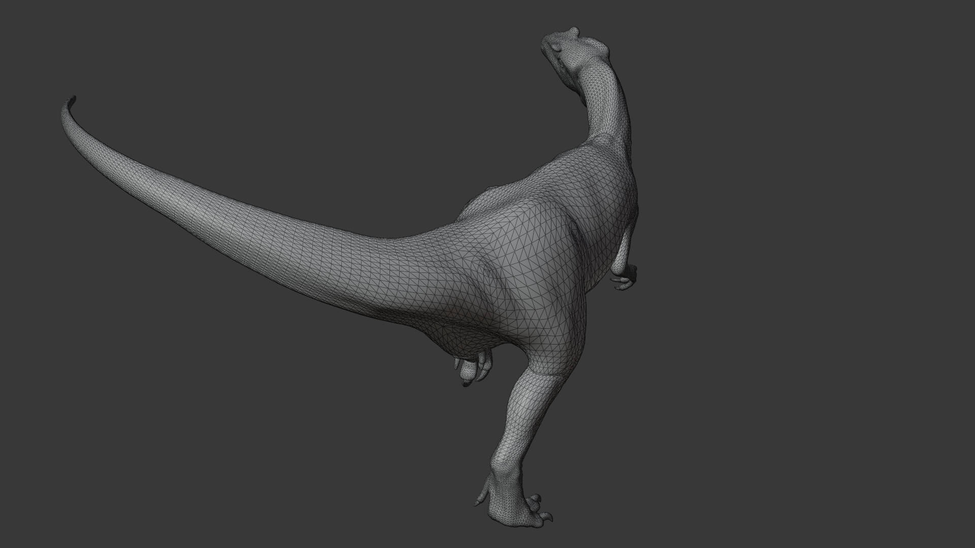 Allosaurus Base Mesh Clean Topology Ready to Rig 3D Model by Jerry10
