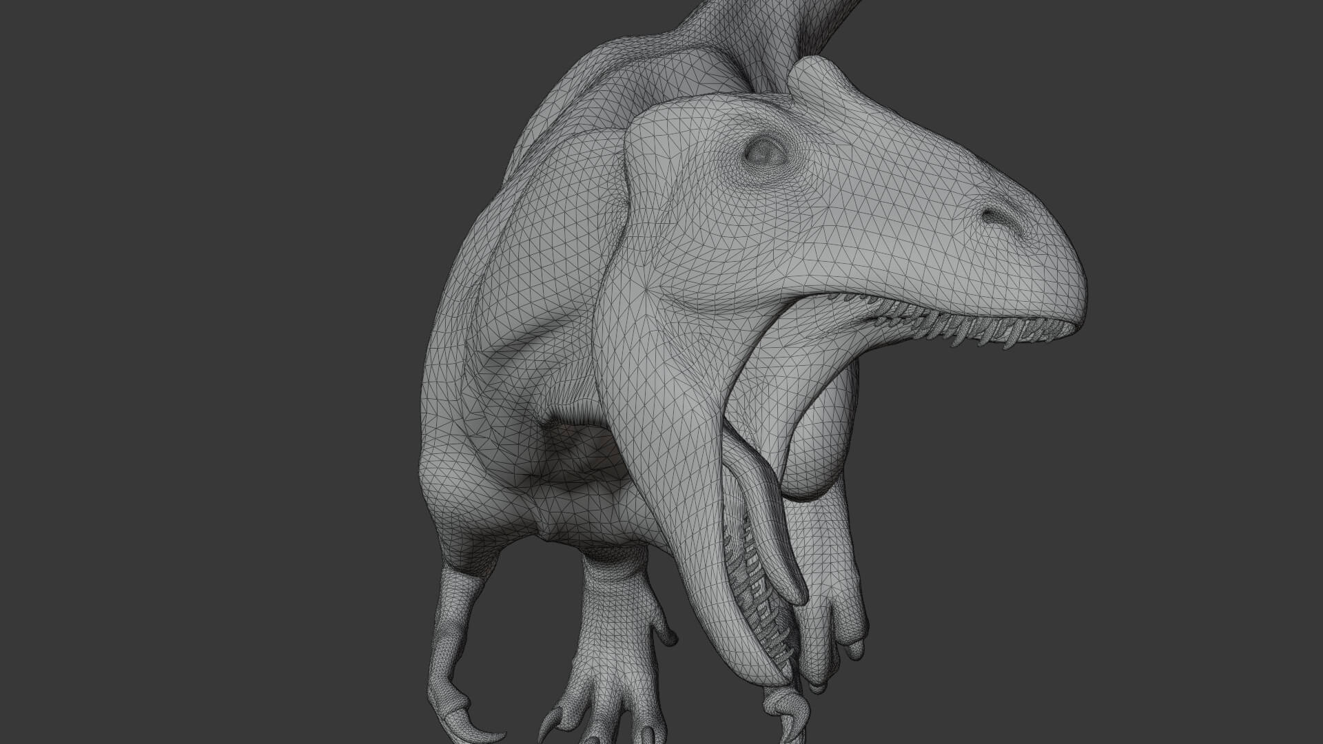 Allosaurus Base Mesh Clean Topology Ready to Rig 3D Model by Jerry10