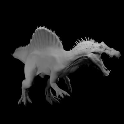Rigged Spinosaurus 3D Model – Detailed Base Mesh, Clea by Jerry10