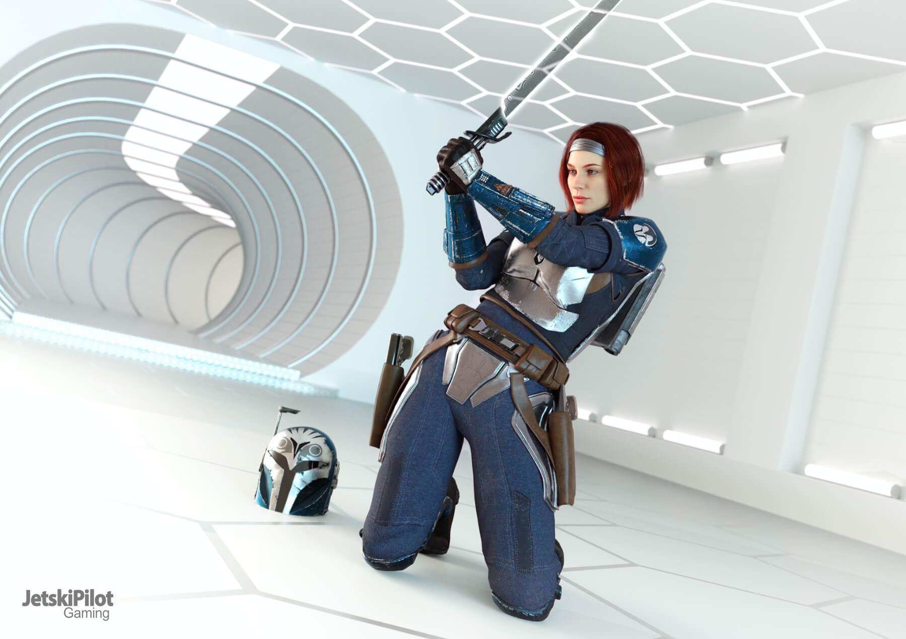 Bo-Katan 3D Render, Digital Art by JetskiPilot