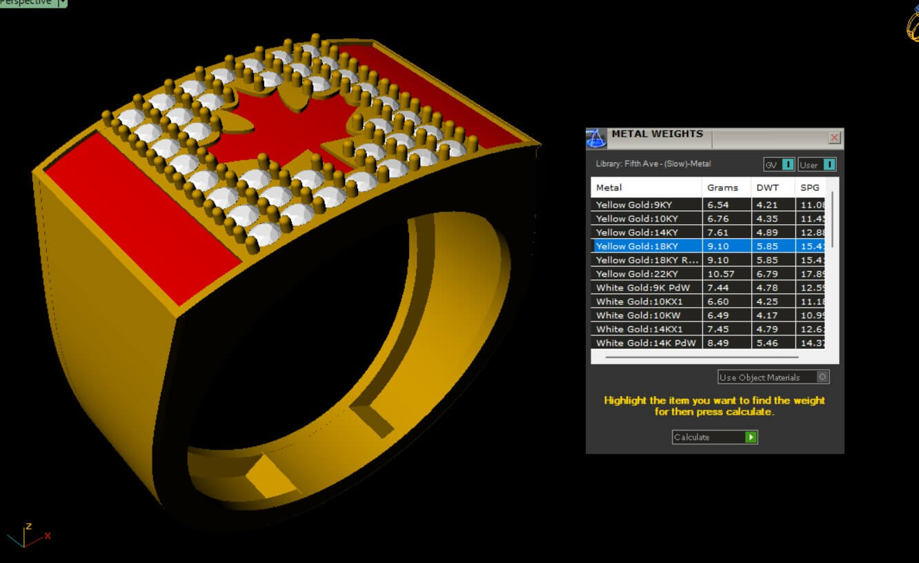 Canada Flag (Enameling) Ring - 3D Model by jewelry designer