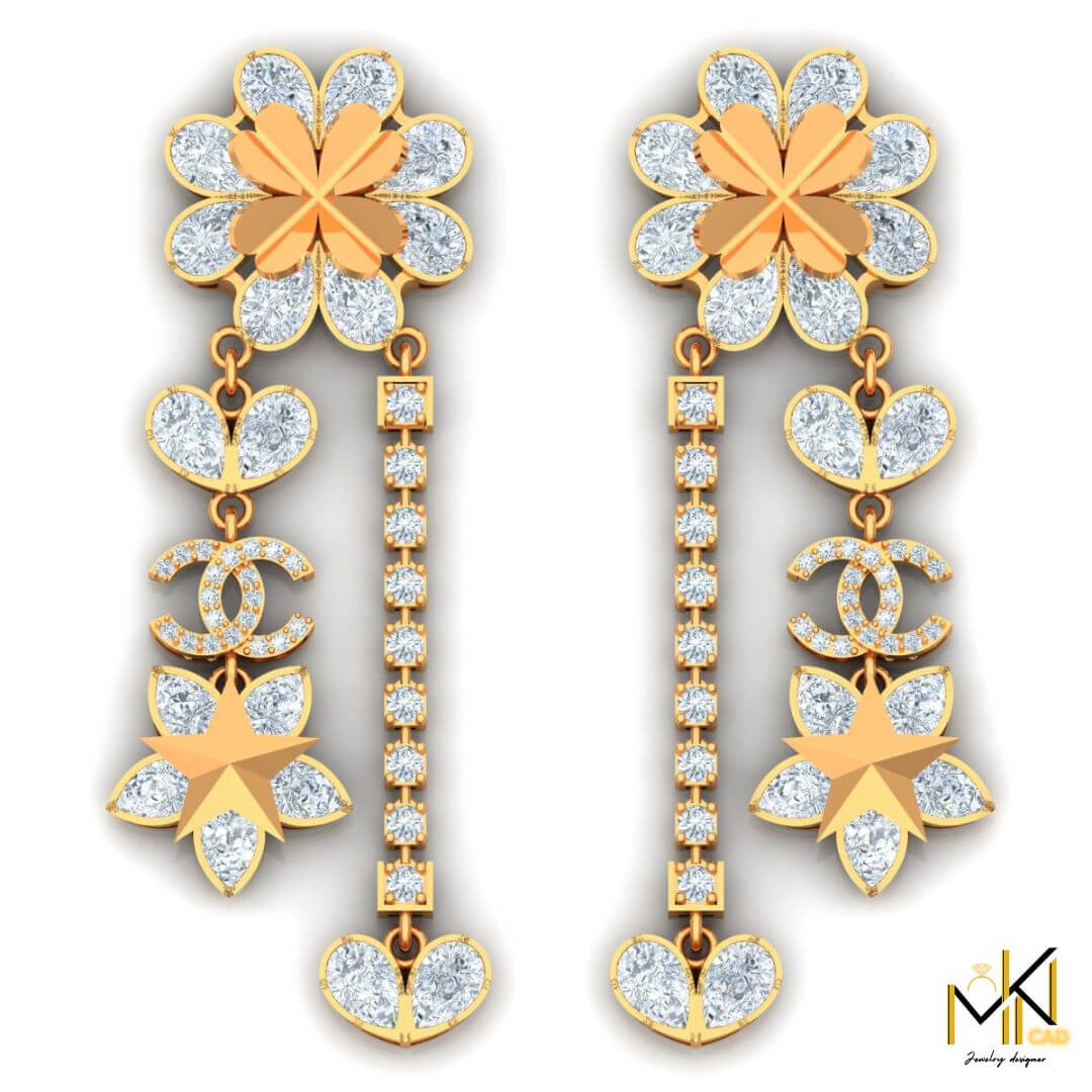 Chanel Earring - 3D Model by jewelry designer