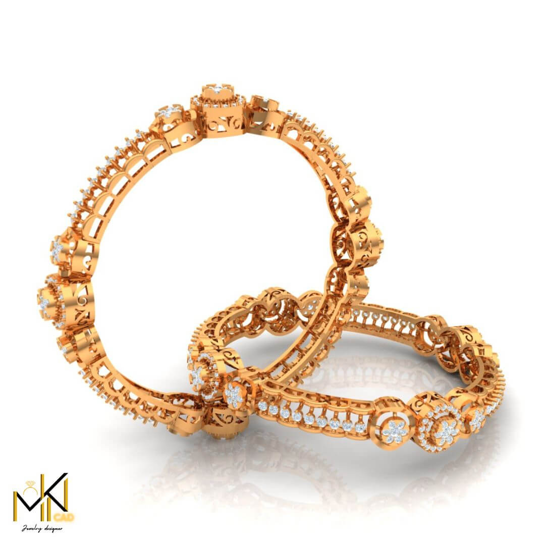 Diamond Bangle Design - 3D Model by jewelry designer