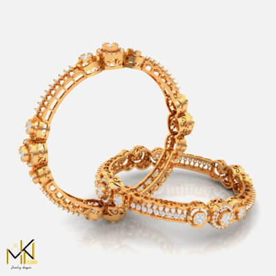 Diamond Bangle Design - 3D Model by jewelry designer