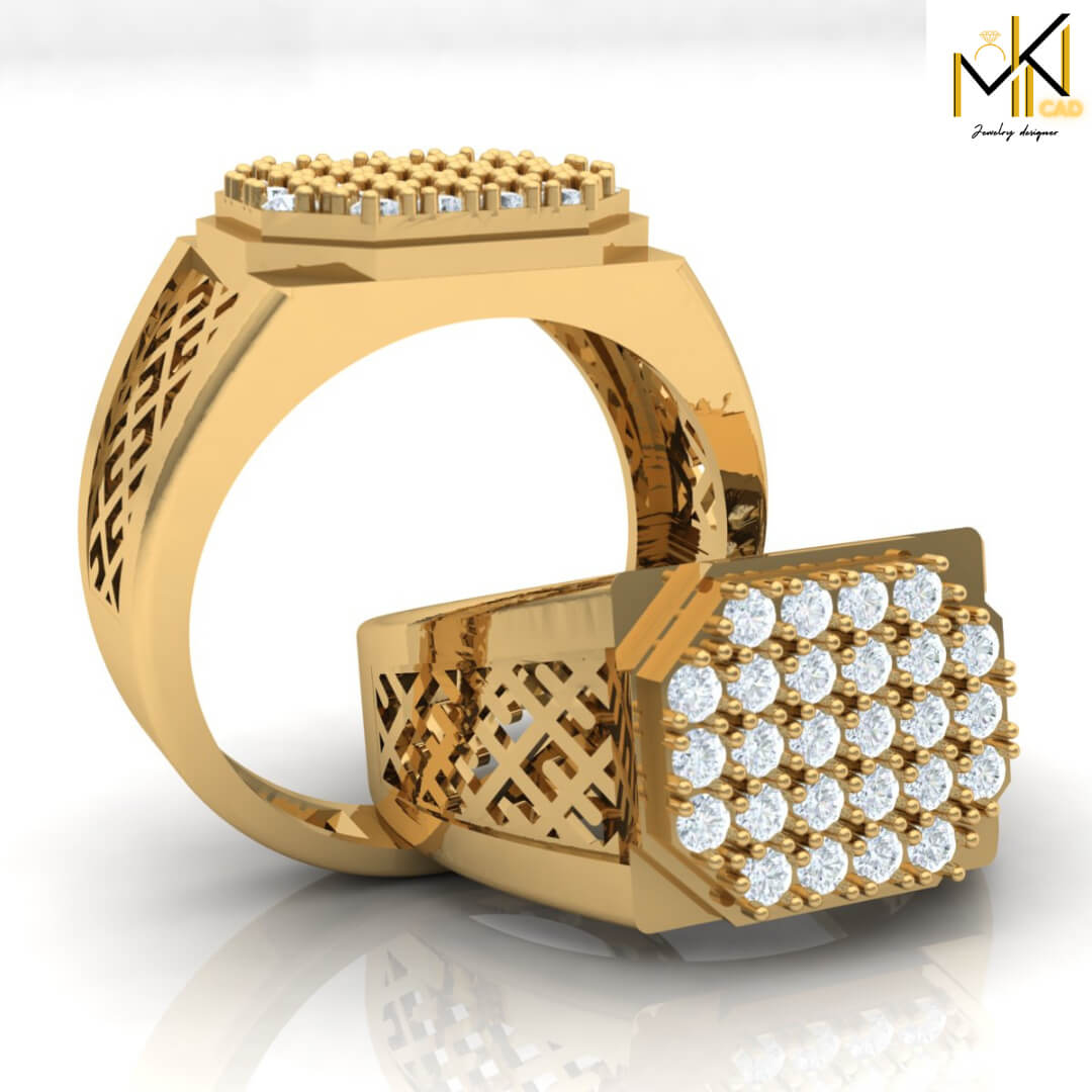 Diamond Men's Rings - 3D Model by jewelry designer