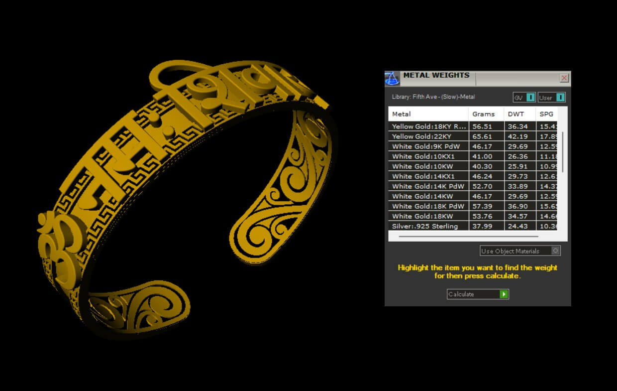 Gold or Silver Bracelet Inscribed With Om Namah Shivay - 3D Model by ...