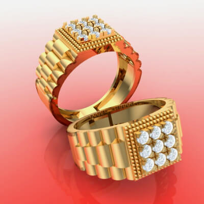 Men's Diamond Ring - 3D Model by jewelry designer
