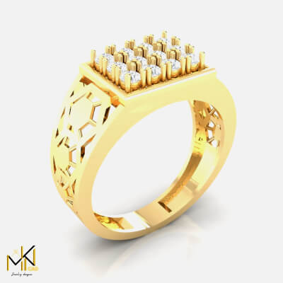Mens Diamond Ring - 3D Model by jewelry designer