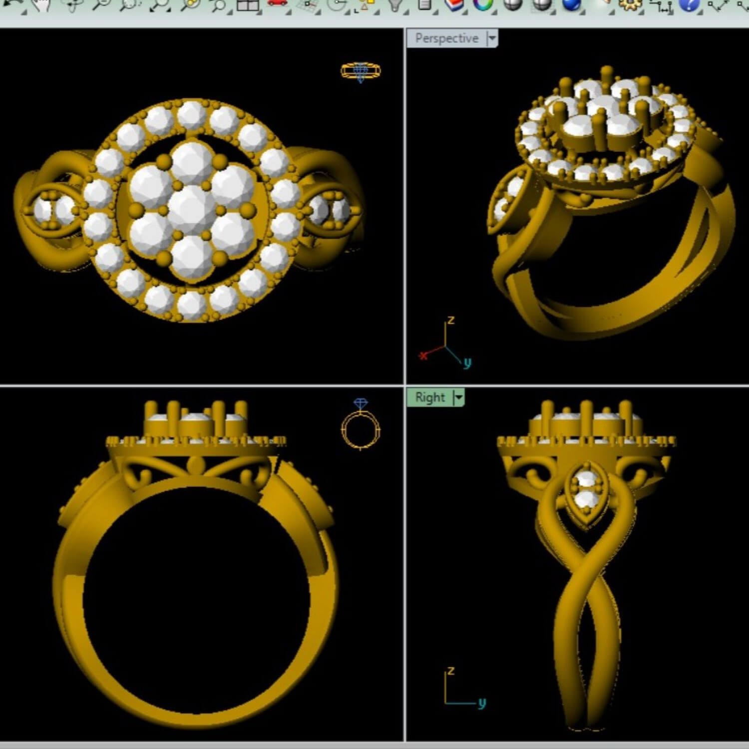 Rose Gold Ring - 3D Model by jewelry designer