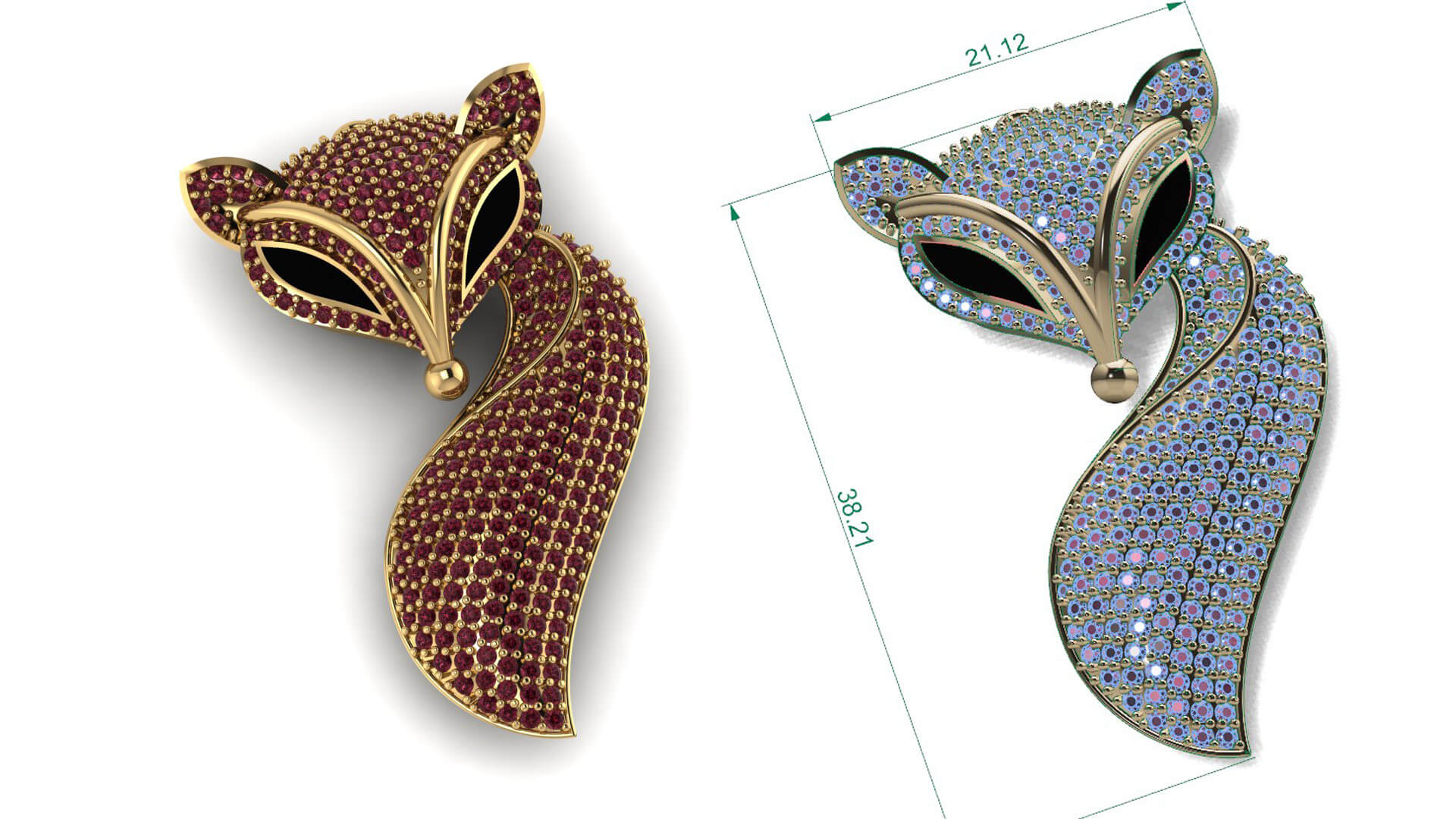 Fox Set - 3D Model by Jewelry