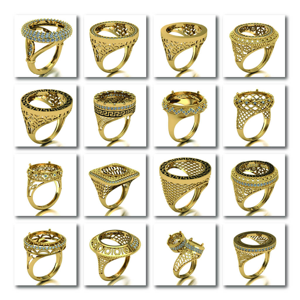 Lira Rings Collection - 3D Model by Jewelry