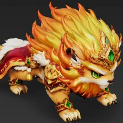 Flaremane Chibi Monster - 3D Model by JezerKwensi