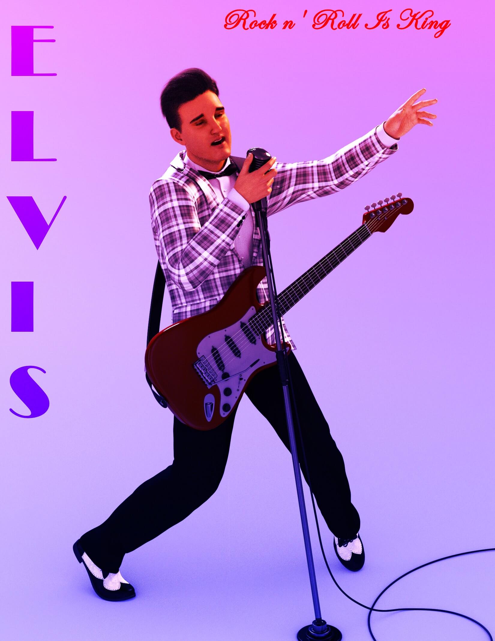 Elvis 3D Render, Digital Art by Jhon Smith