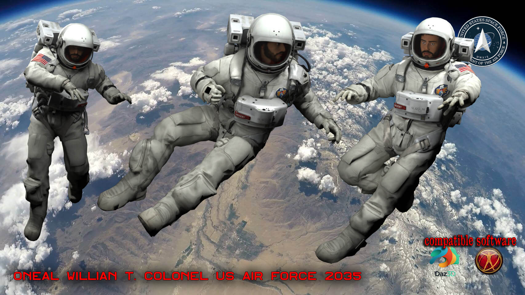 Astronaute William T. Oneal US Air Force NASA Cmptbl DAZ3D - Free Daz ...