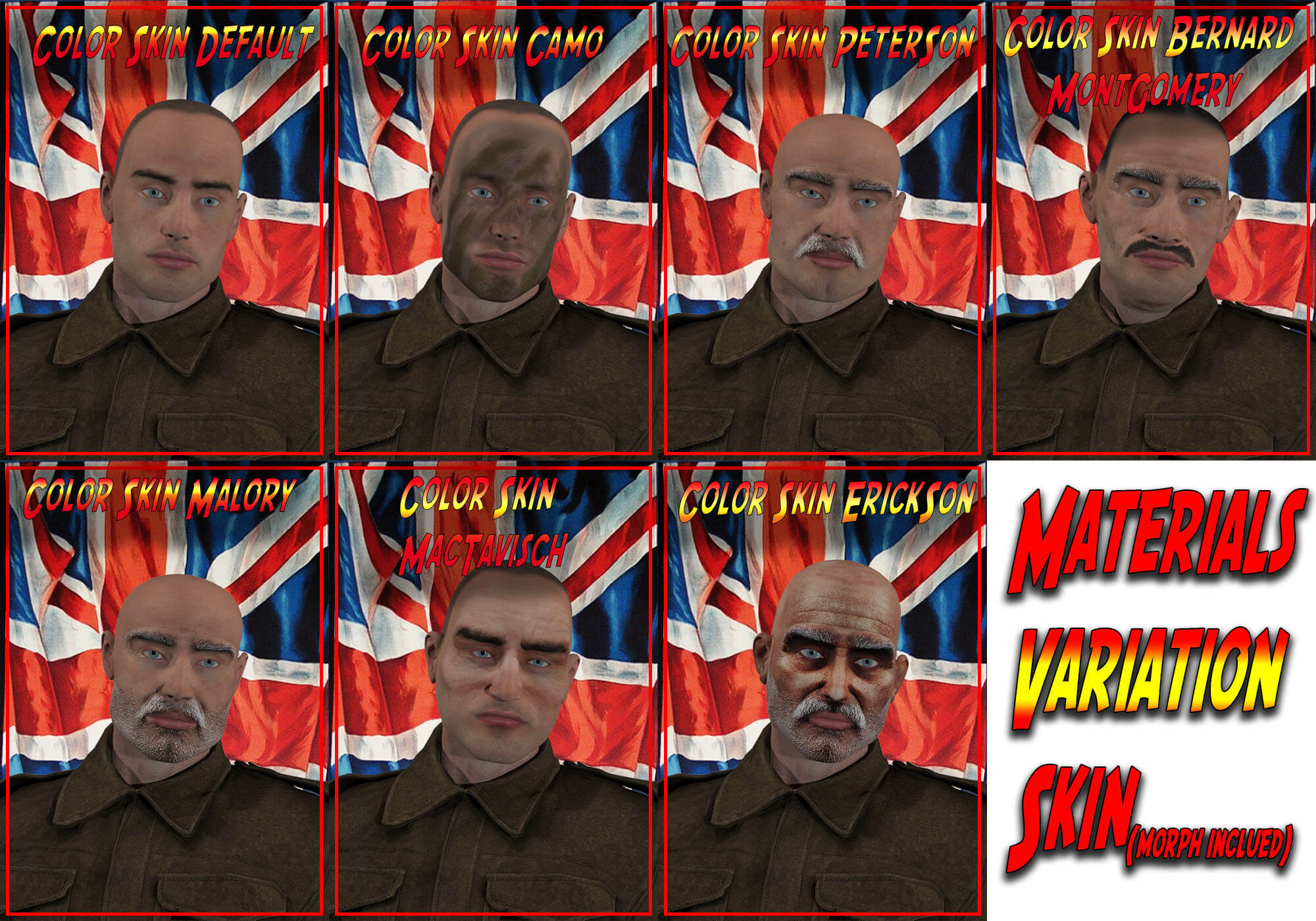 British Army WW2 Compatible DAZ3D and Poser - Free Daz Content by Jibicoco