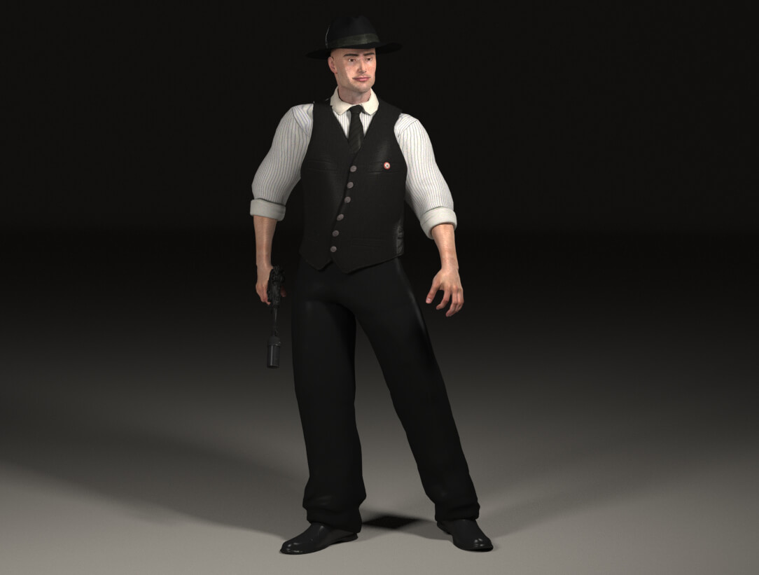 Cloths Civil, Low Poly Standalone Figure - Free Daz Content by Jibicoco