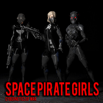 Cyber Skull Girls Space Pirates - Free Daz Content by Jibicoco