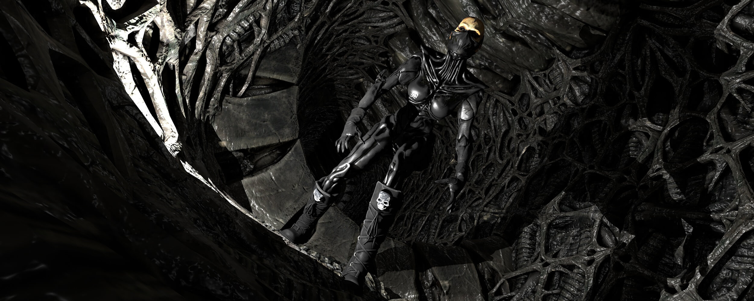 Test Alien Xenomorph Texture 3D Render, Digital Art by Jibicoco