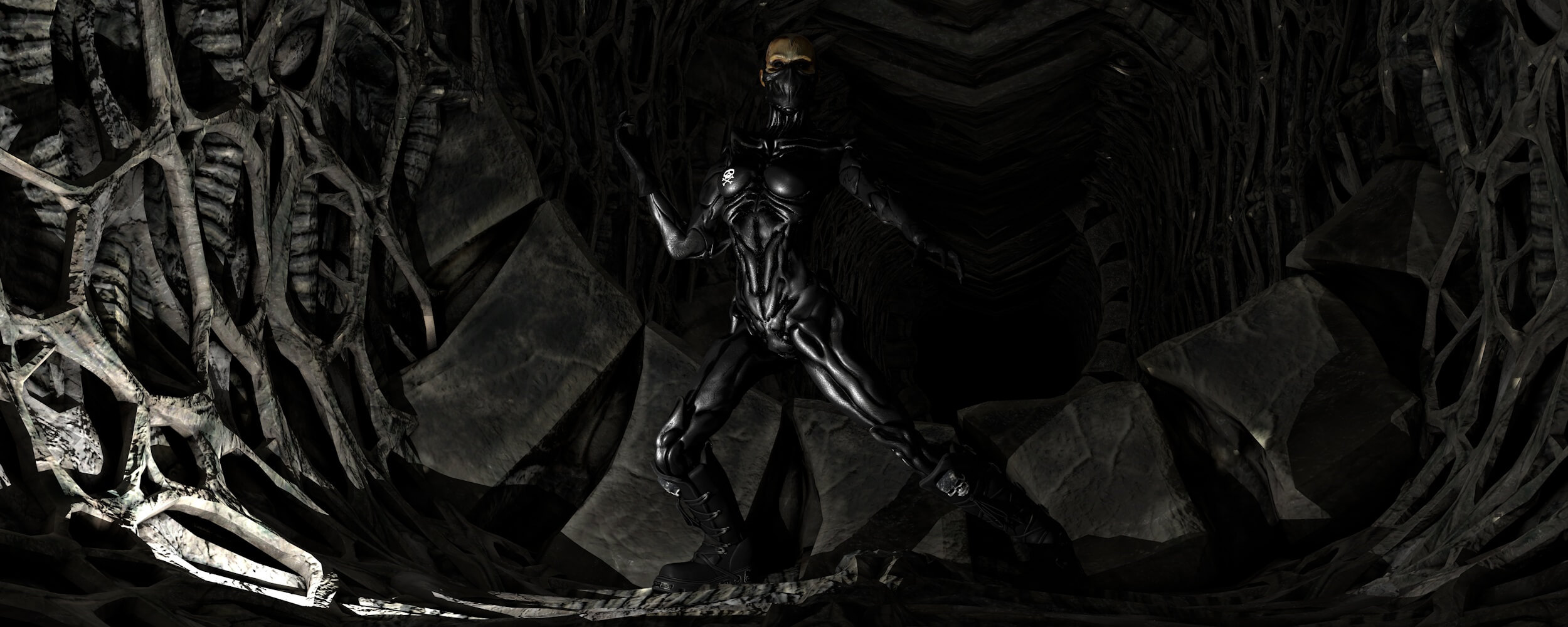 Test Alien Xenomorph Texture 3D Render, Digital Art by Jibicoco