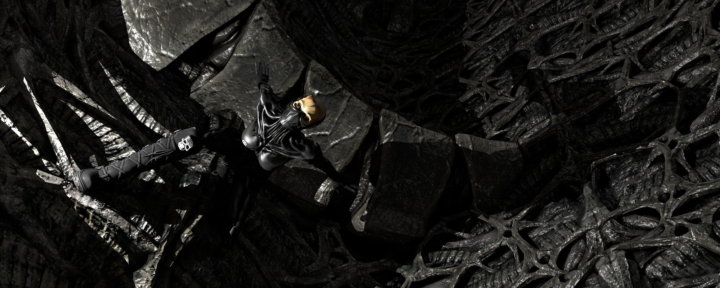 Test Alien Xenomorph Texture 3D Render, Digital Art by Jibicoco