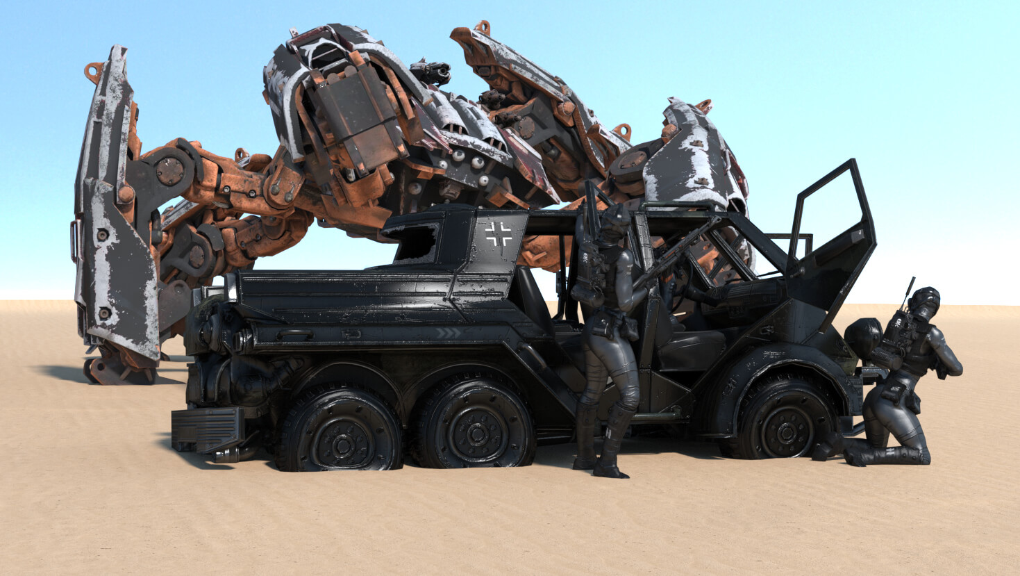 Vehicle Elite Guard Wolfenstein 3D Render by Jibicoco