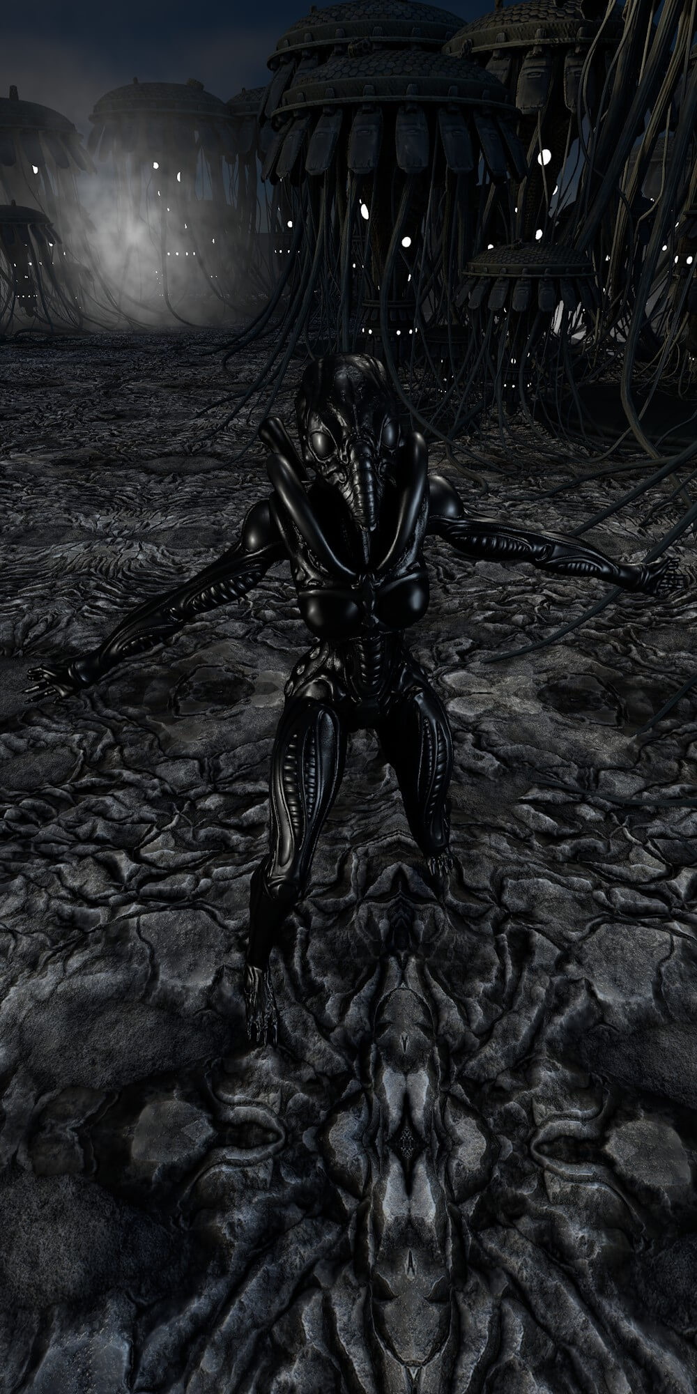 xenomorphs 3D Render, Digital Art by Jibicoco