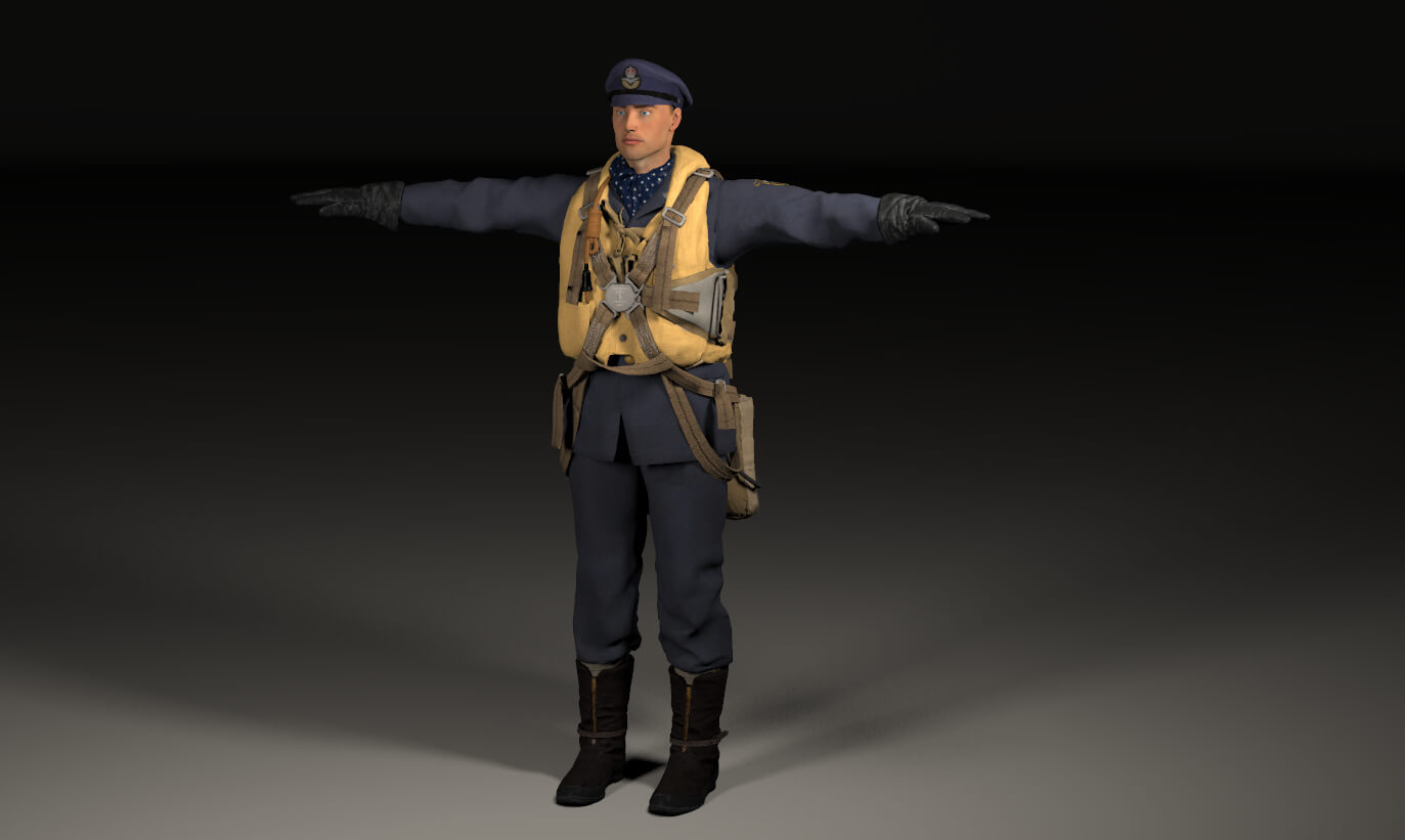 RAF Pilot Base Mesh Michael 3 of DAZ3D Compatible with Poser - Free Daz ...