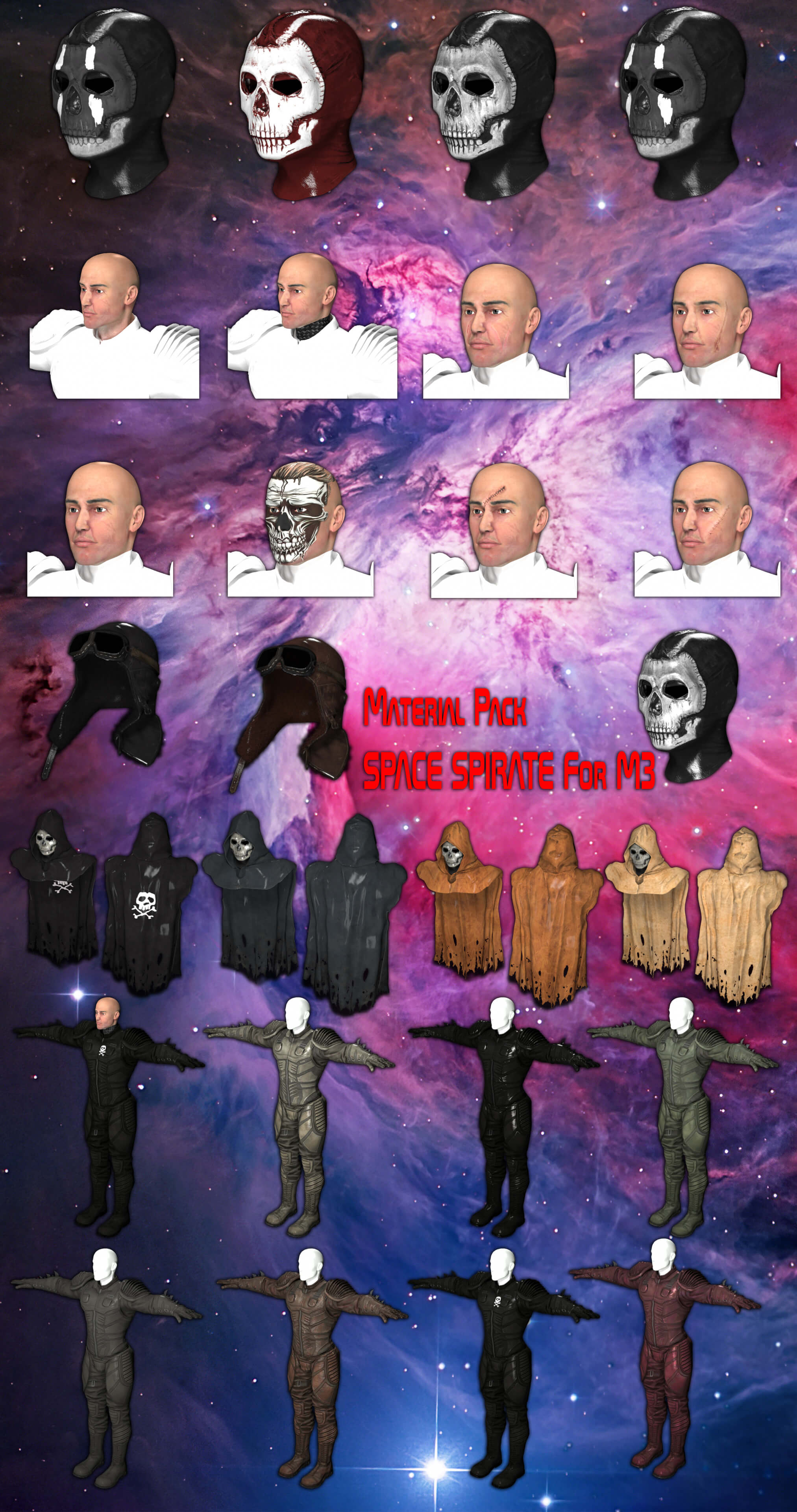 Space Pirate Standalone Character Compatible Poser & DAZ by Jibicoco