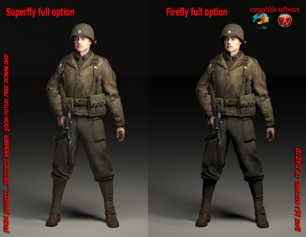 US Ranger's World War 2 Michael 3 of DAZ3D Standalone Charac - Free Daz Content by Jibicoco