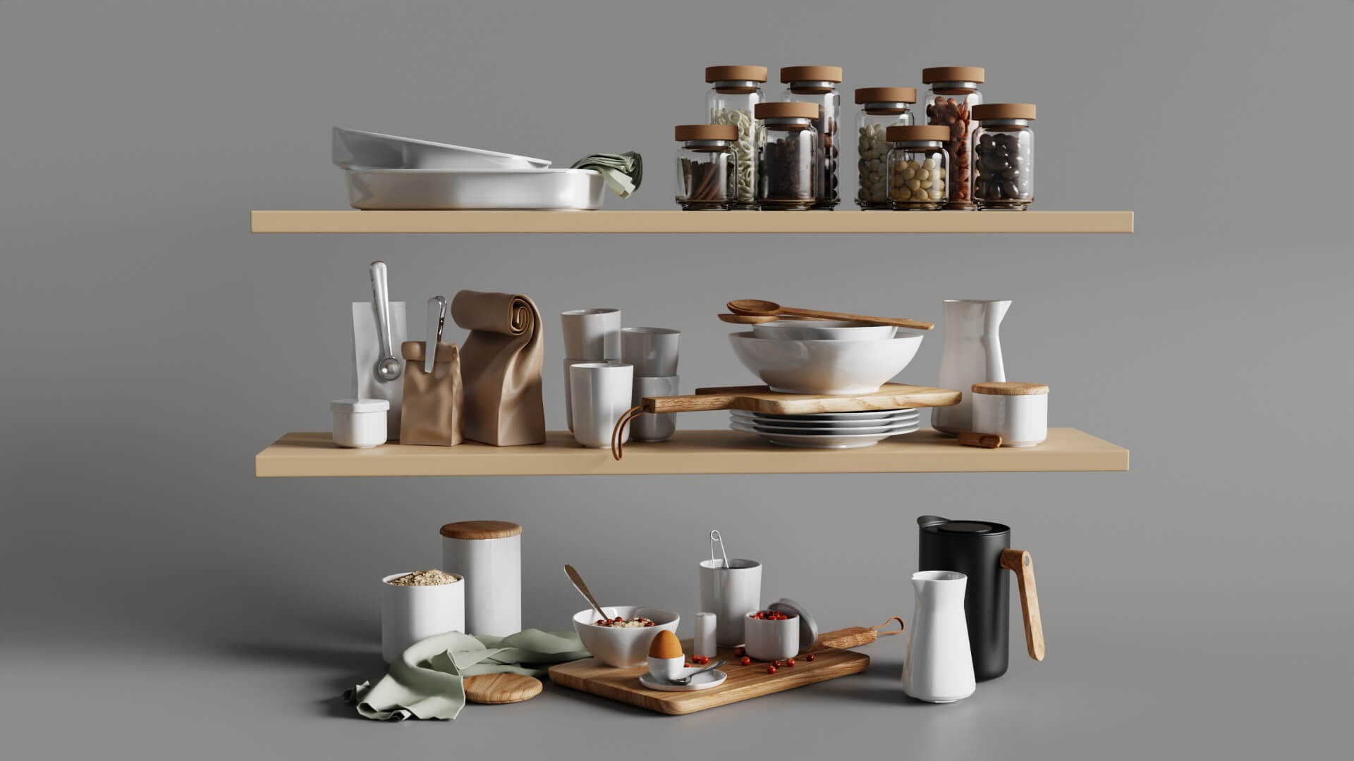 Kitchen Storage of Common Utensils - 3D Model by JIEXI