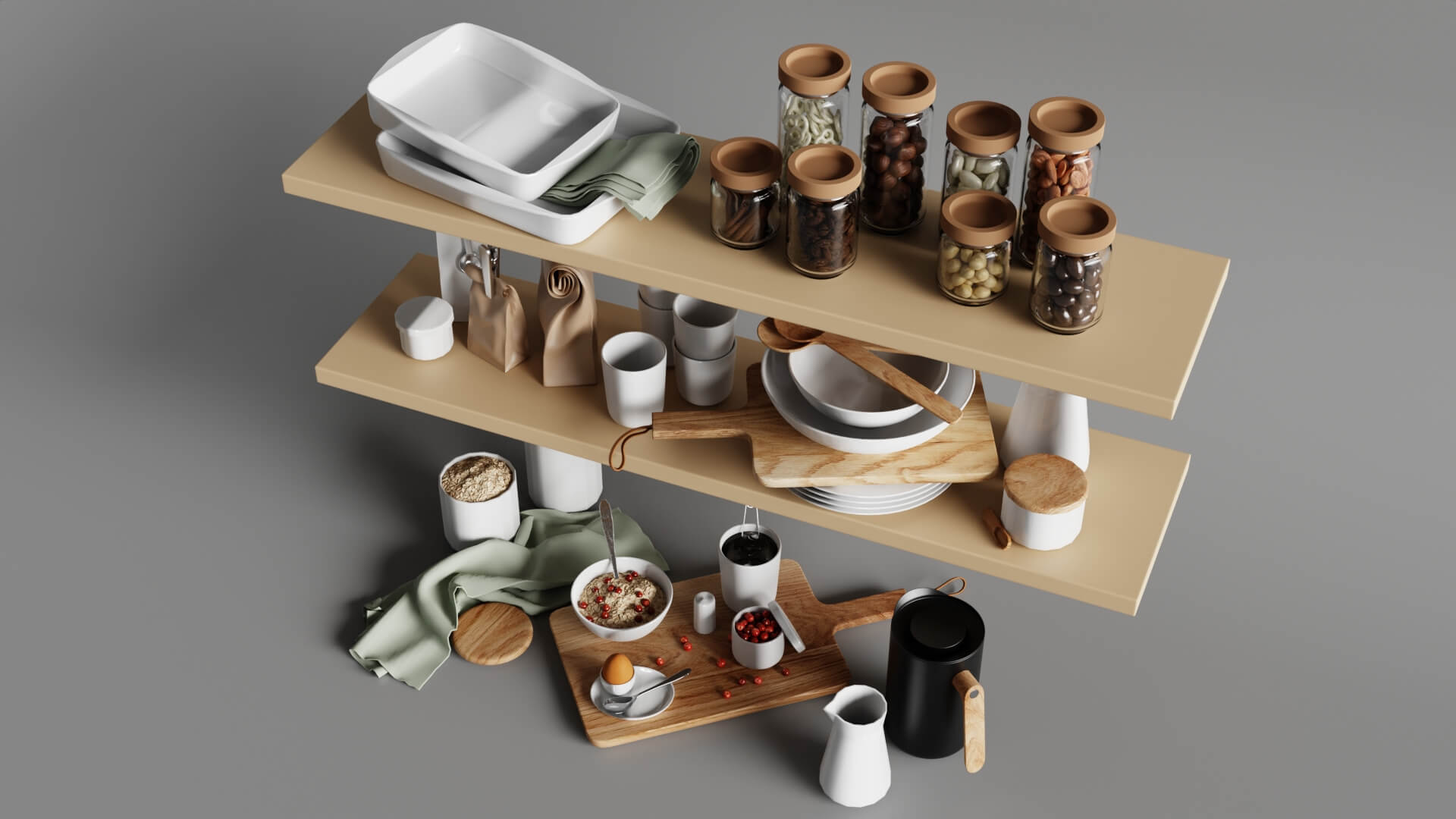 Kitchen Storage of Common Utensils - 3D Model by JIEXI