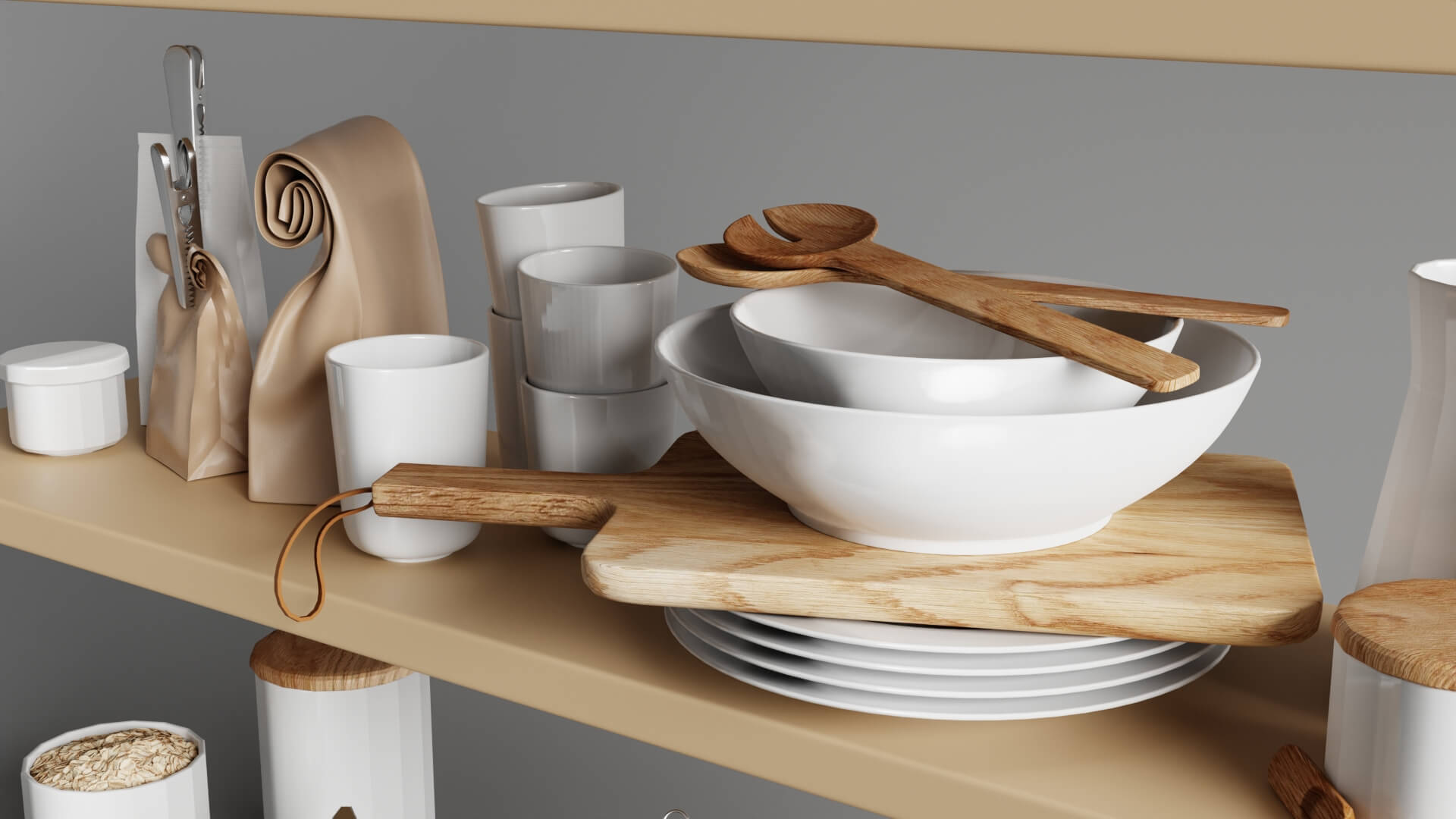 Kitchen Storage of Common Utensils - 3D Model by JIEXI