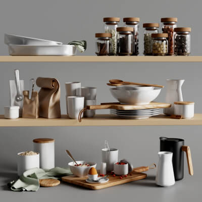 Kitchen Storage of Common Utensils - 3D Model by JIEXI