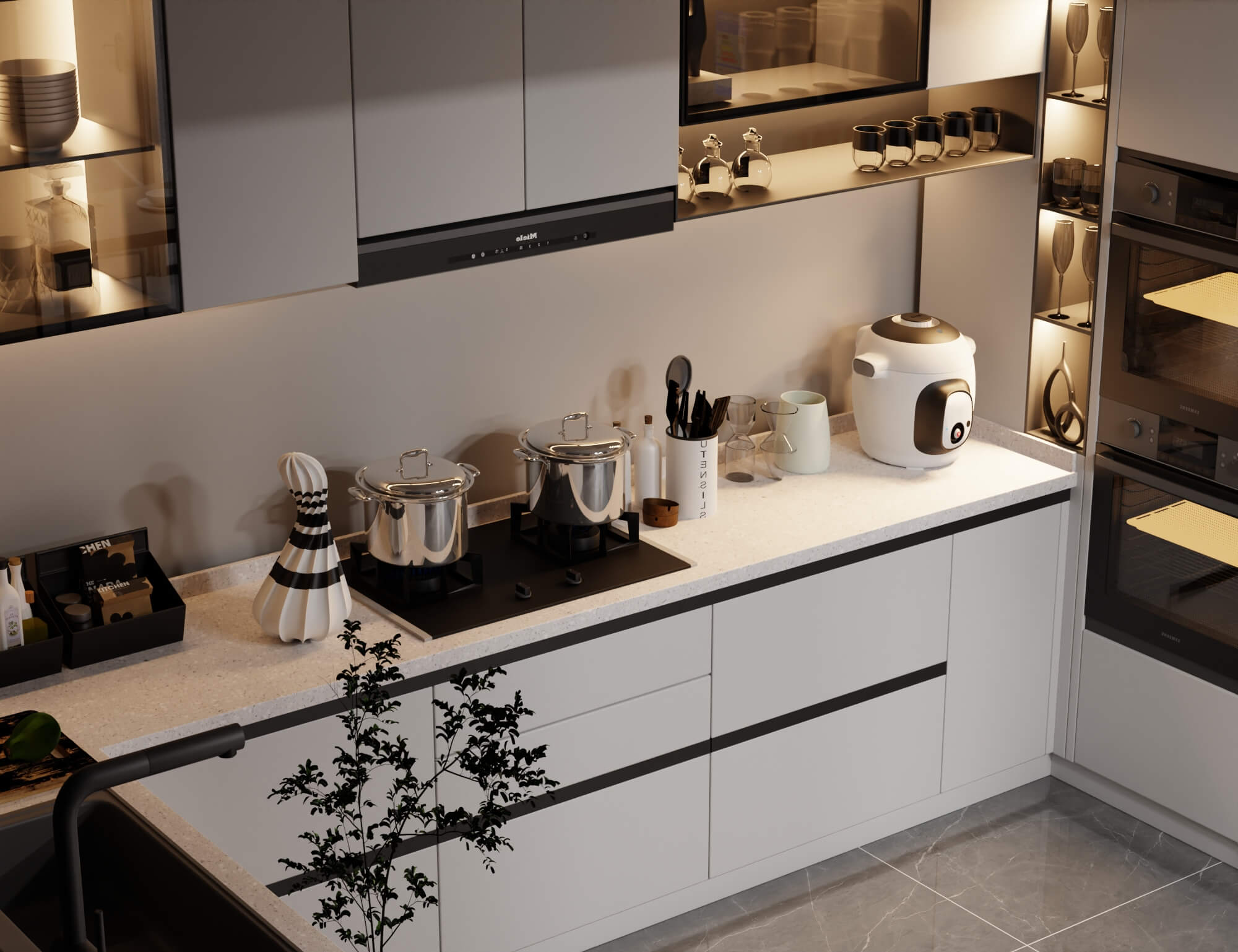 Blender 3D Modern Minimalist Kitchen by JIEXI