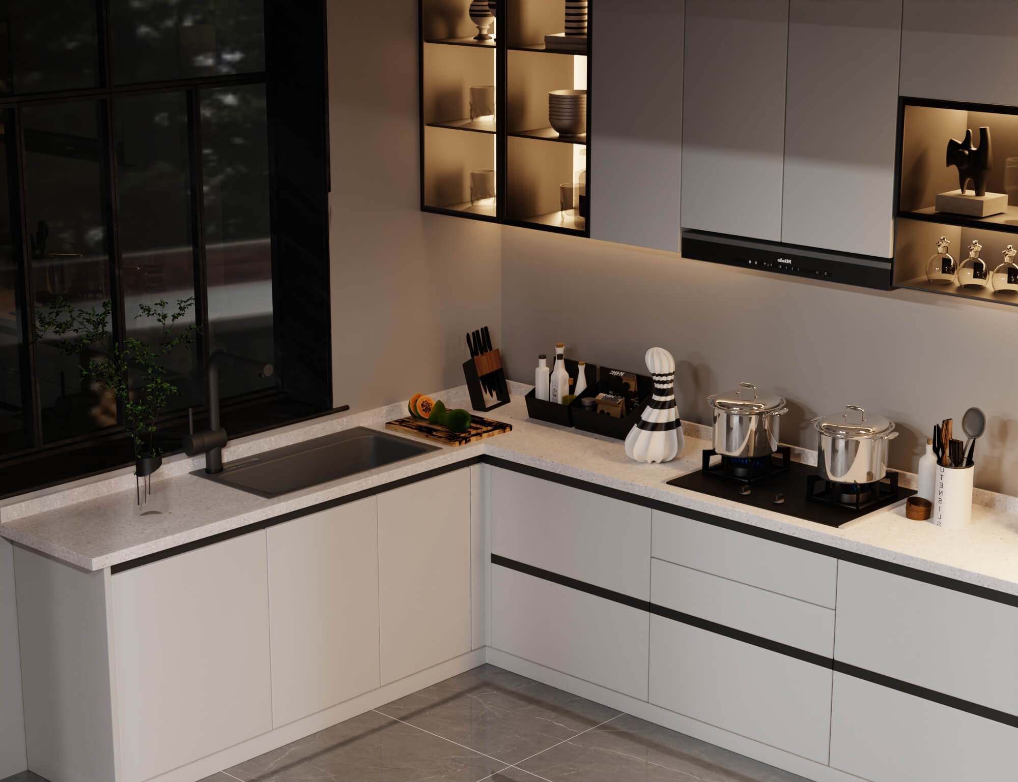 Blender 3D Modern Minimalist Kitchen by JIEXI