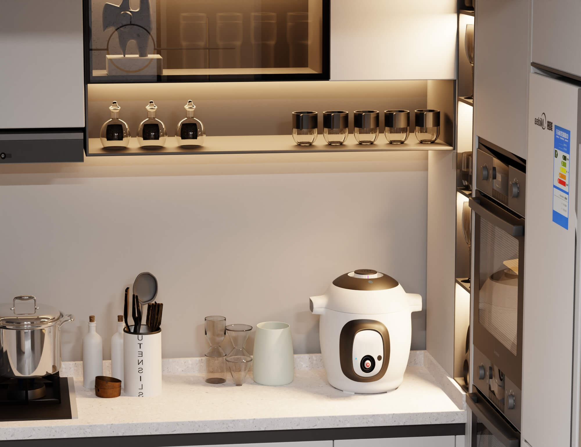 Blender 3D Modern Minimalist Kitchen by JIEXI