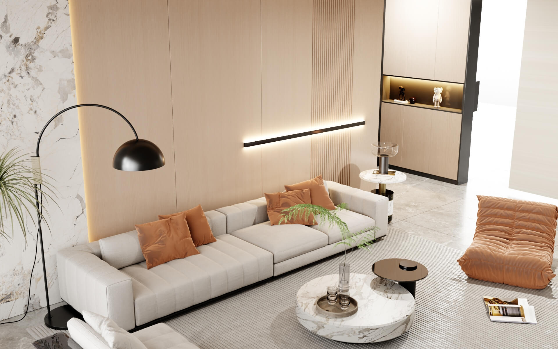 Blender 3D Modern Minimalist Living Room by JIEXI