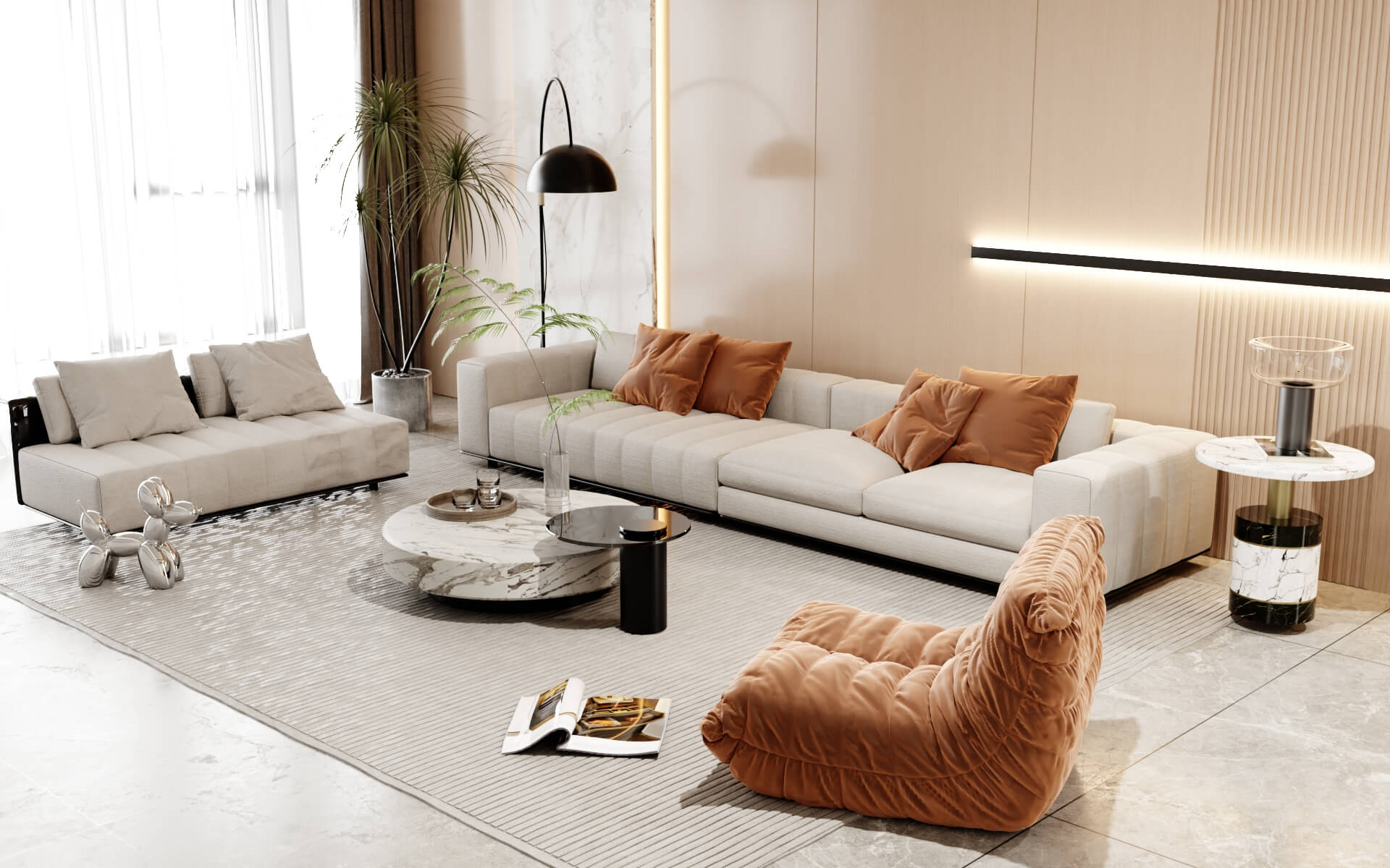 Blender 3D Modern Minimalist Living Room by JIEXI