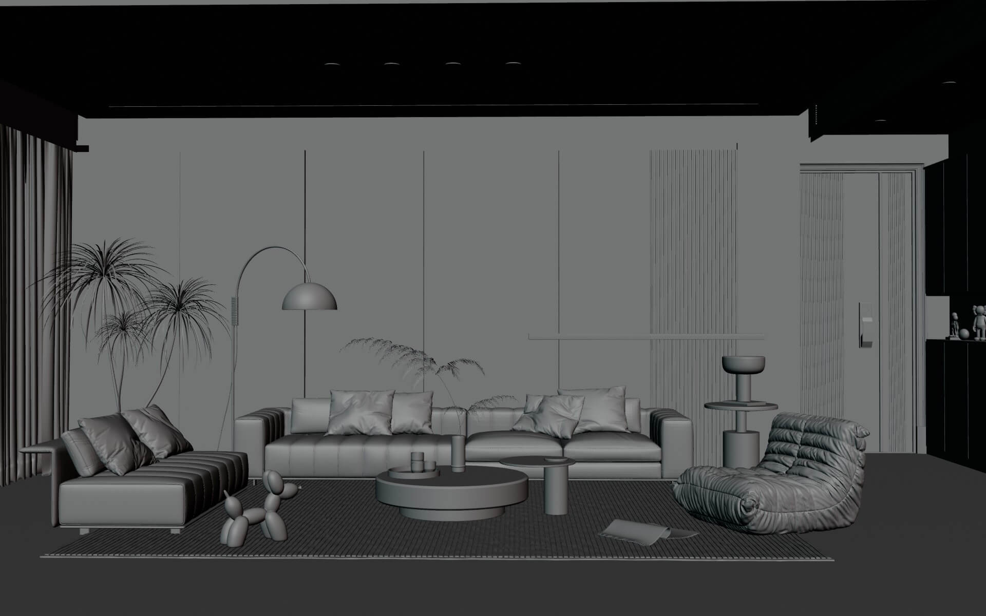 Blender 3D Modern Minimalist Living Room by JIEXI