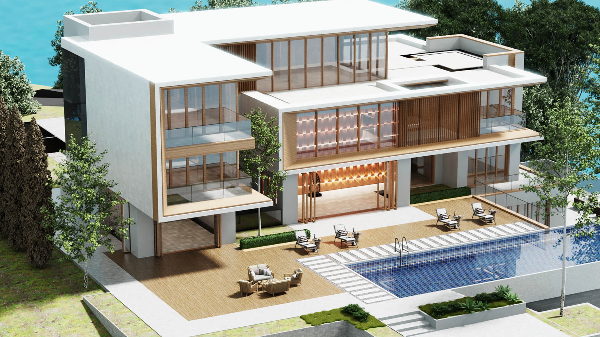 Modern Villa 2023 Blender - 3D Model by JIEXI