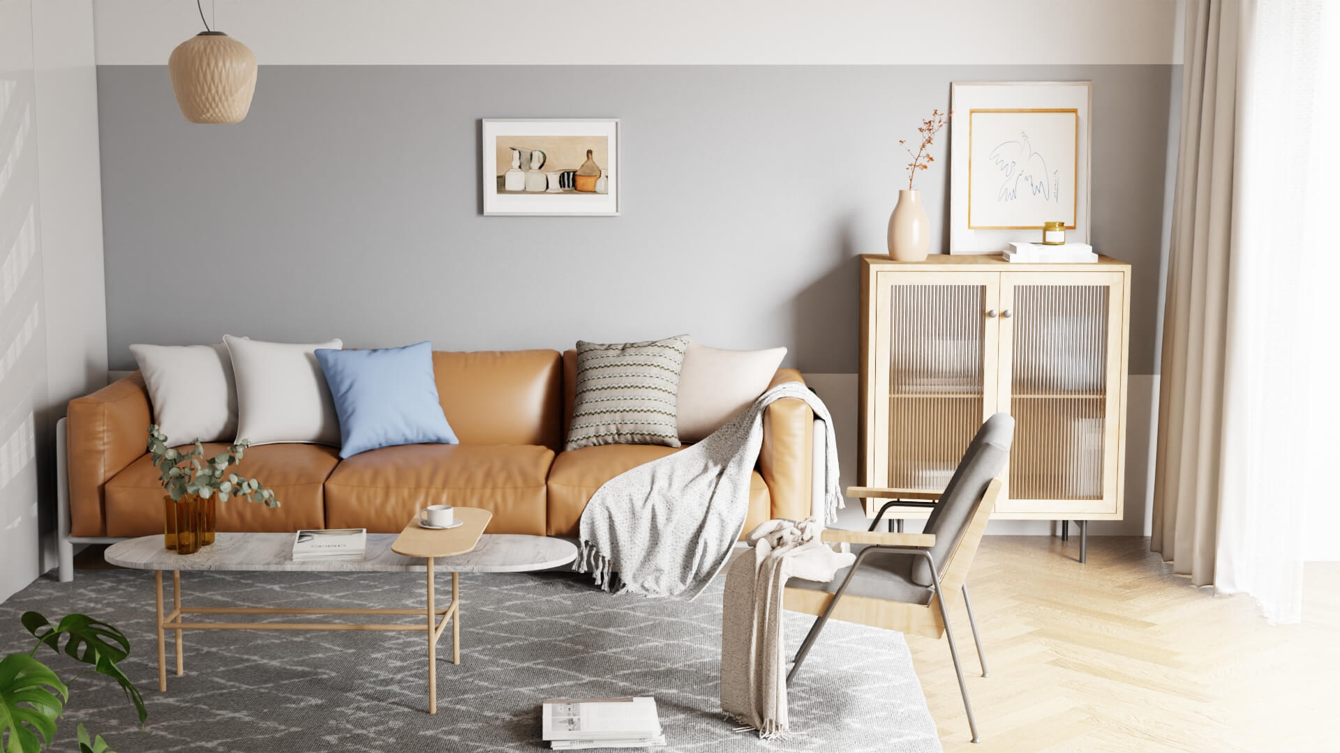 Nordic Modern Living Room Blender - 3D Model by JIEXI